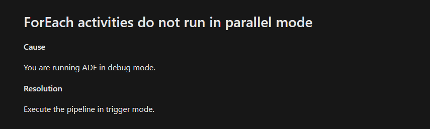 Foreach Activity In Pipeline Run Sequentially While Settings Are For Parallel Execution