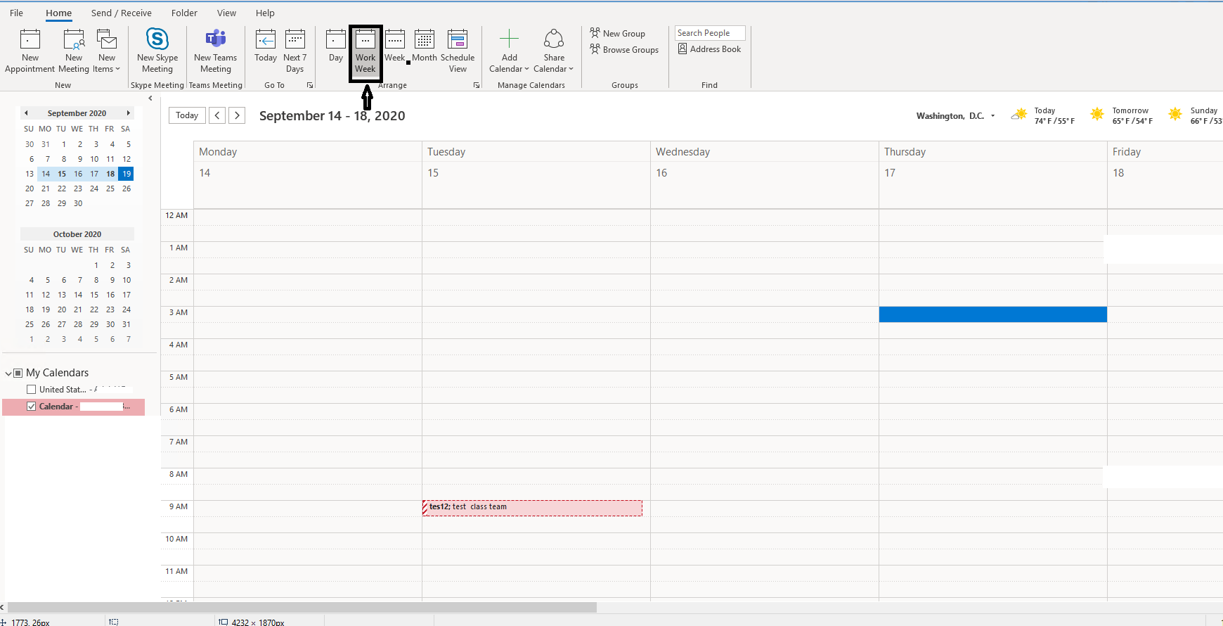 Updated Outlook Calendar View Looks like All Hours of Whole Week is ...