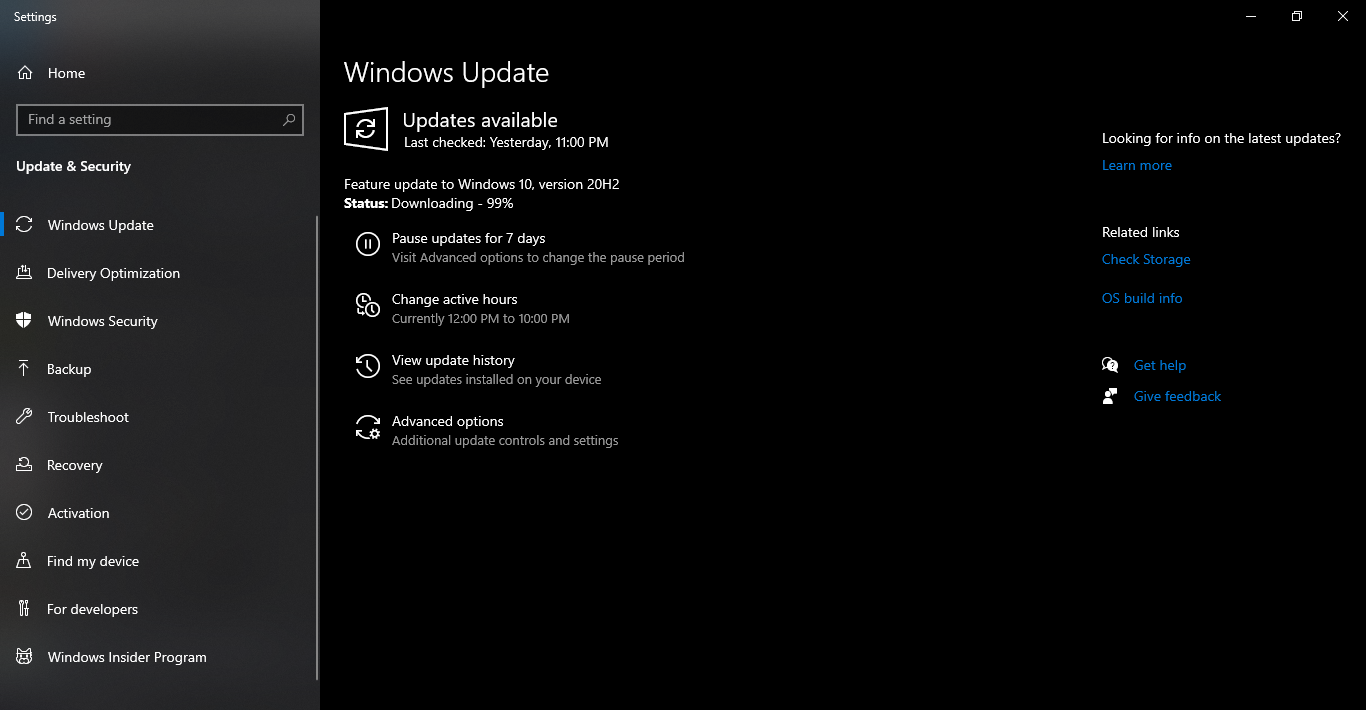 windows update stuck at 99% - Microsoft Q&A