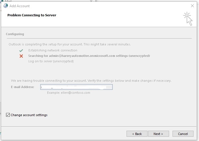 The Microsoft Connectivity Analyzer wasn't able to validate Outlook ...