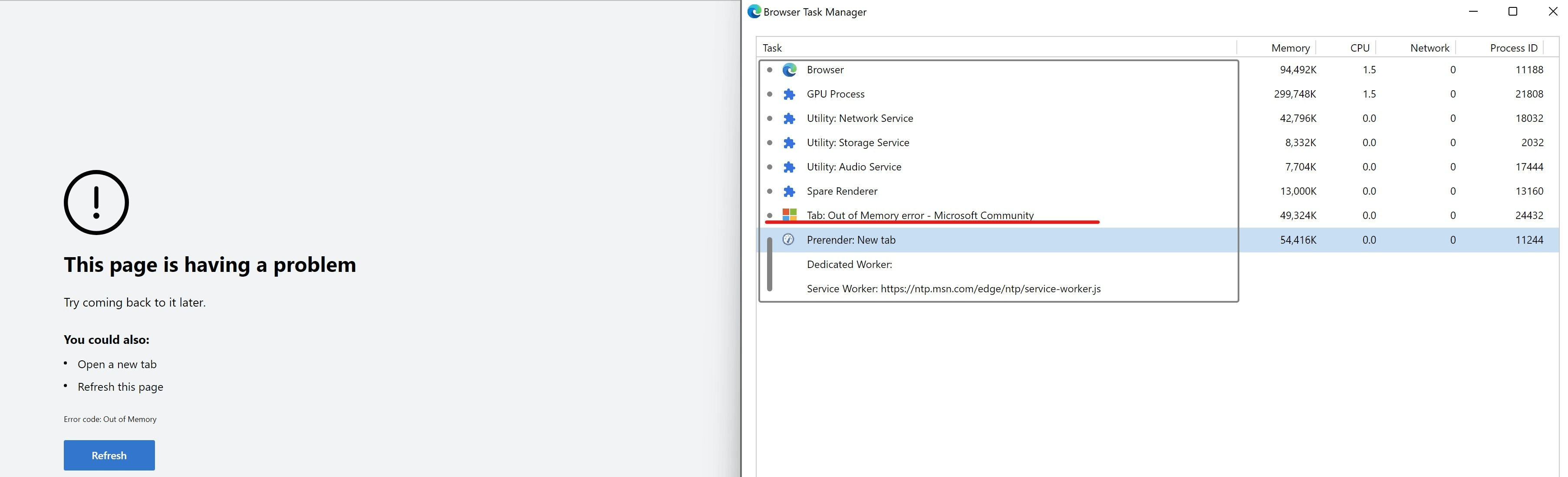 Facebook "Error code: Out of Memory" Error in Edge and Chrome ...