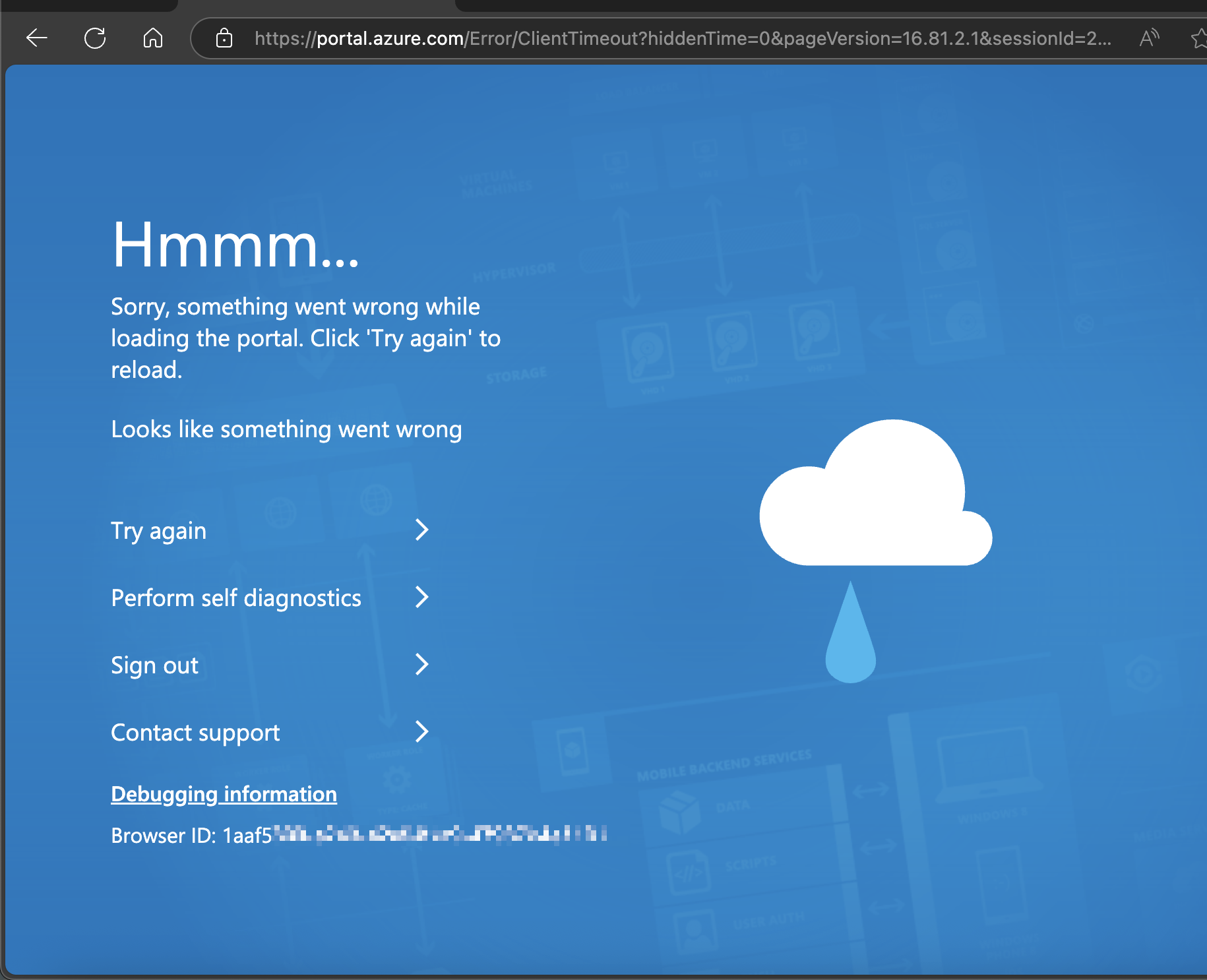 Azure Portal – Error/ClientTimeout in Edge (Works in Guest, Safari ...