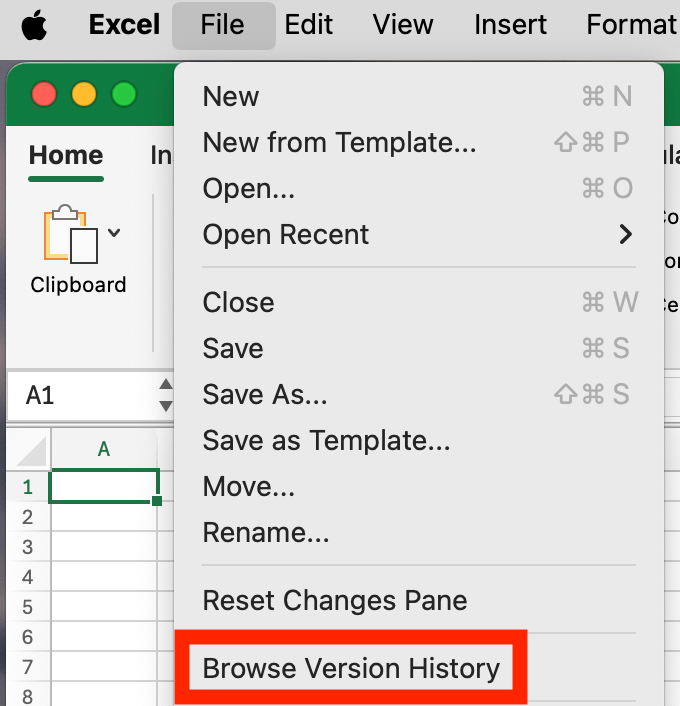 I need an earlier version of Excel document, but I have no Revert to on ...