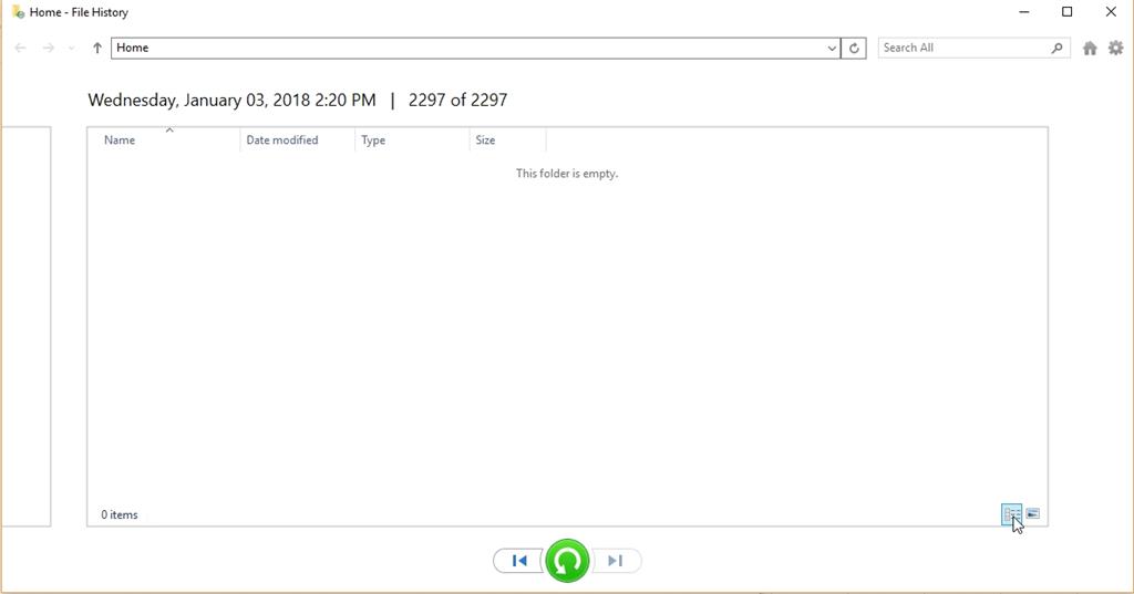 File History Displays No Files to Restore - Microsoft Q&A