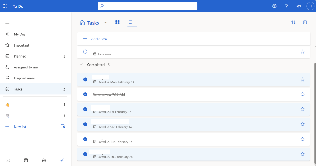 delete completed To Do Tasks - no right click menu - Microsoft Q&A