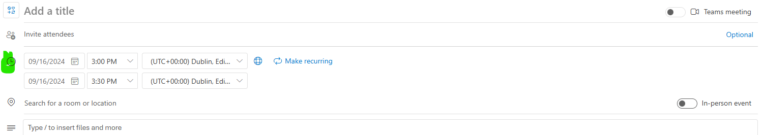 Manually adding end date of event in Outlook Calendar ? - Microsoft Q&A