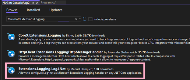Logging, C#, what is good and easy to integrate? - Microsoft Q&A