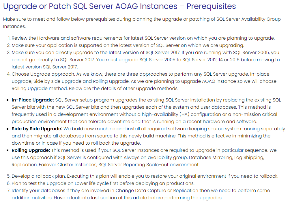 SQL 2017 latest update (CU23) - KB5000685 for Always Availability Group ...