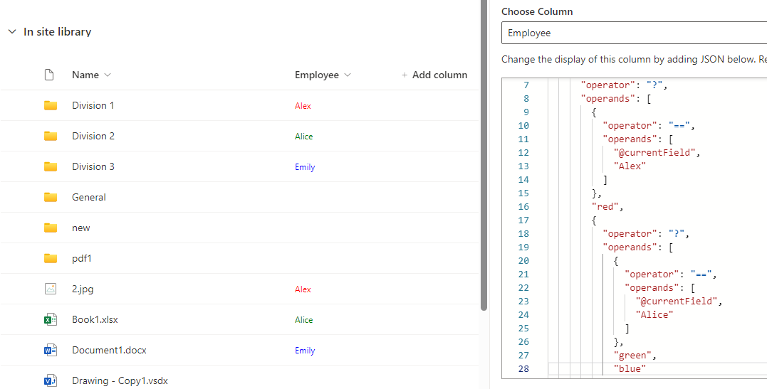 How to add color style to column that is using term store managed ...