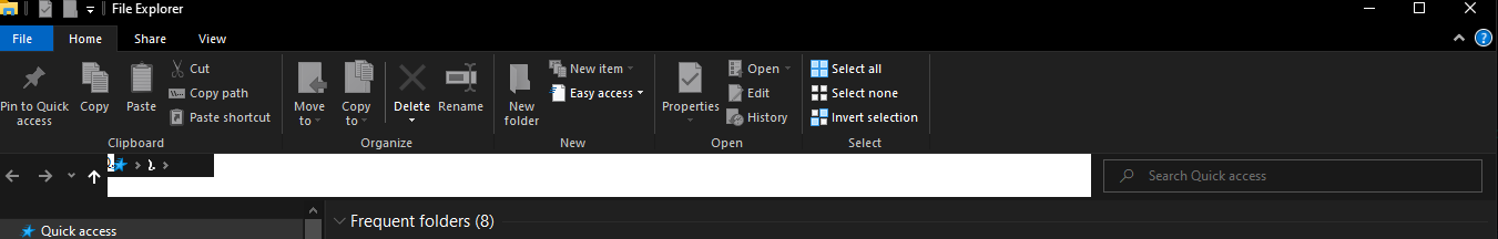 White color covering the folder path in file explorer - Microsoft Q&A