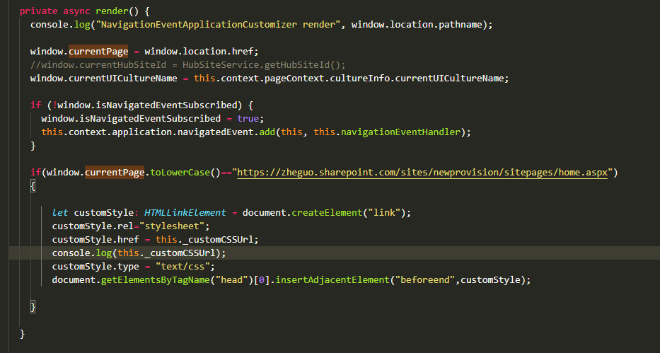 Add Handling page creation events in your SPFx application customizer - Microsoft Q&A