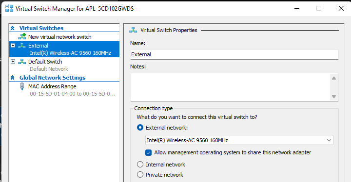 vEthernet(External) troubling my local network - Microsoft Q&A