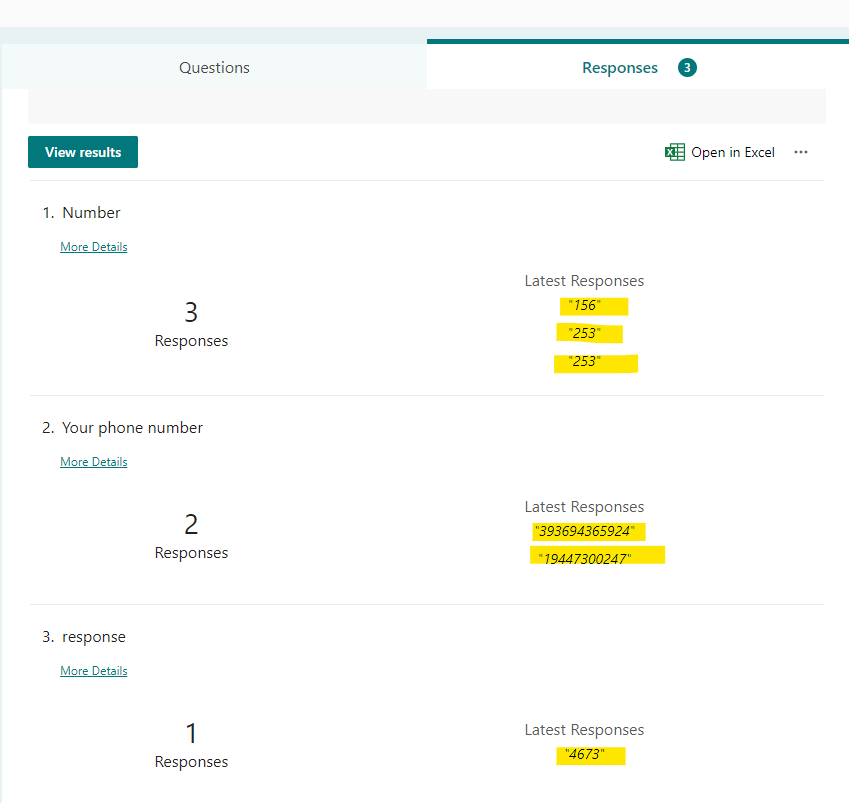 Missing some digit of Number when input in Microsoft Forms - Microsoft Q&A