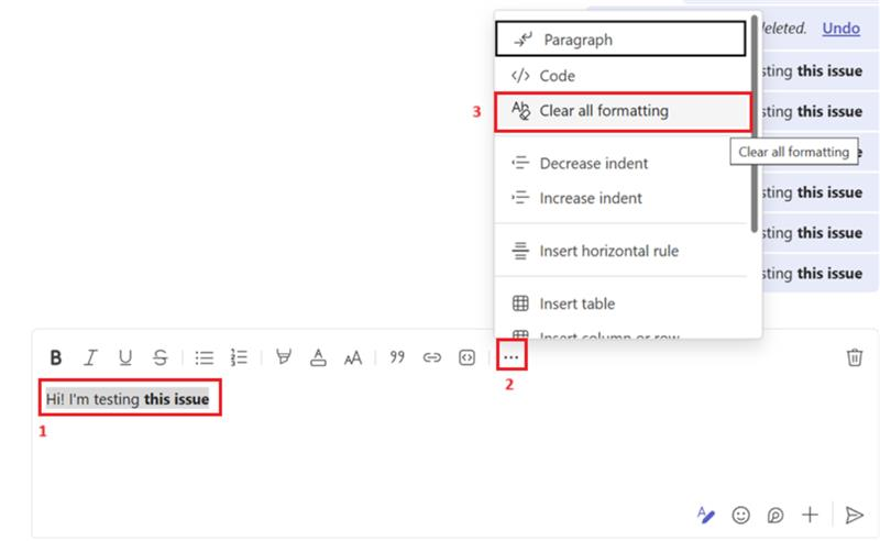 Teams bug - typing becomes invisible after pasting text - Microsoft Q&A
