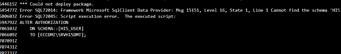 Error while deploying updates from dacpac to sql server - Microsoft Q&A