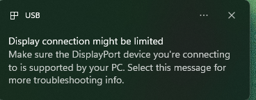 Display connection might be limited - Microsoft Q&A
