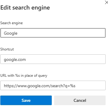 Why is Bing the only available search engine to use from the address ...