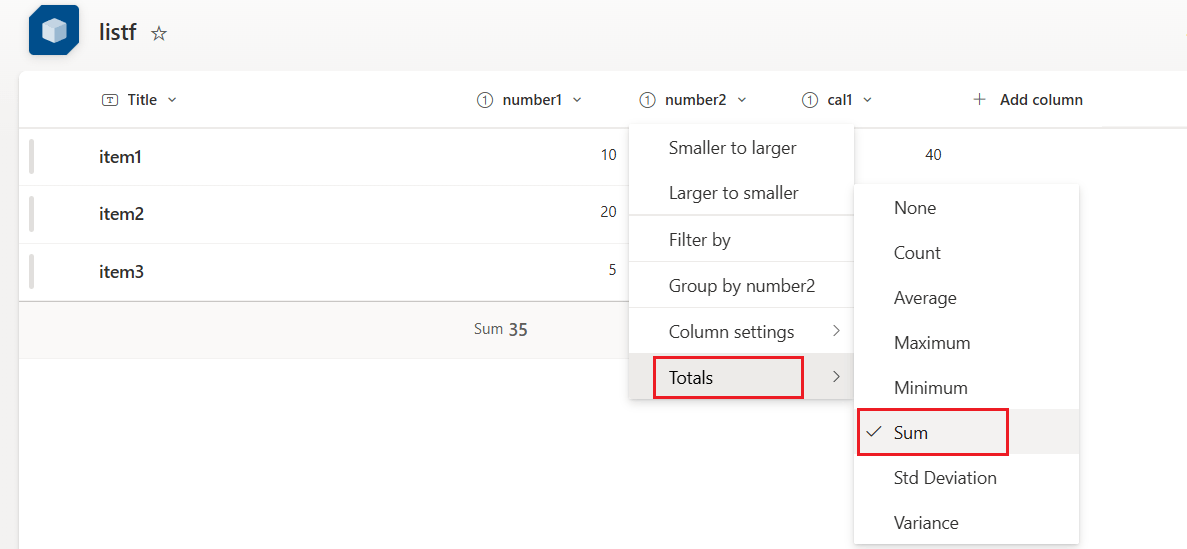How can I see a total sum for a calculated column in Lists? - Microsoft Q&A