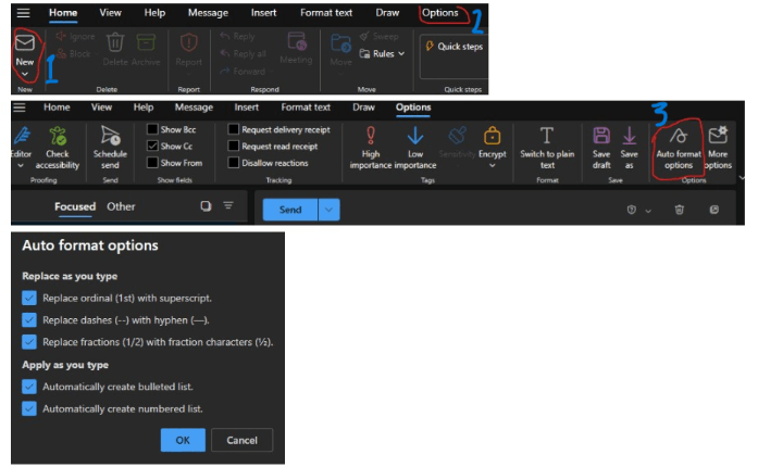 How to turn off "Auto-formatting" in office365 outlook. - Microsoft Q&A