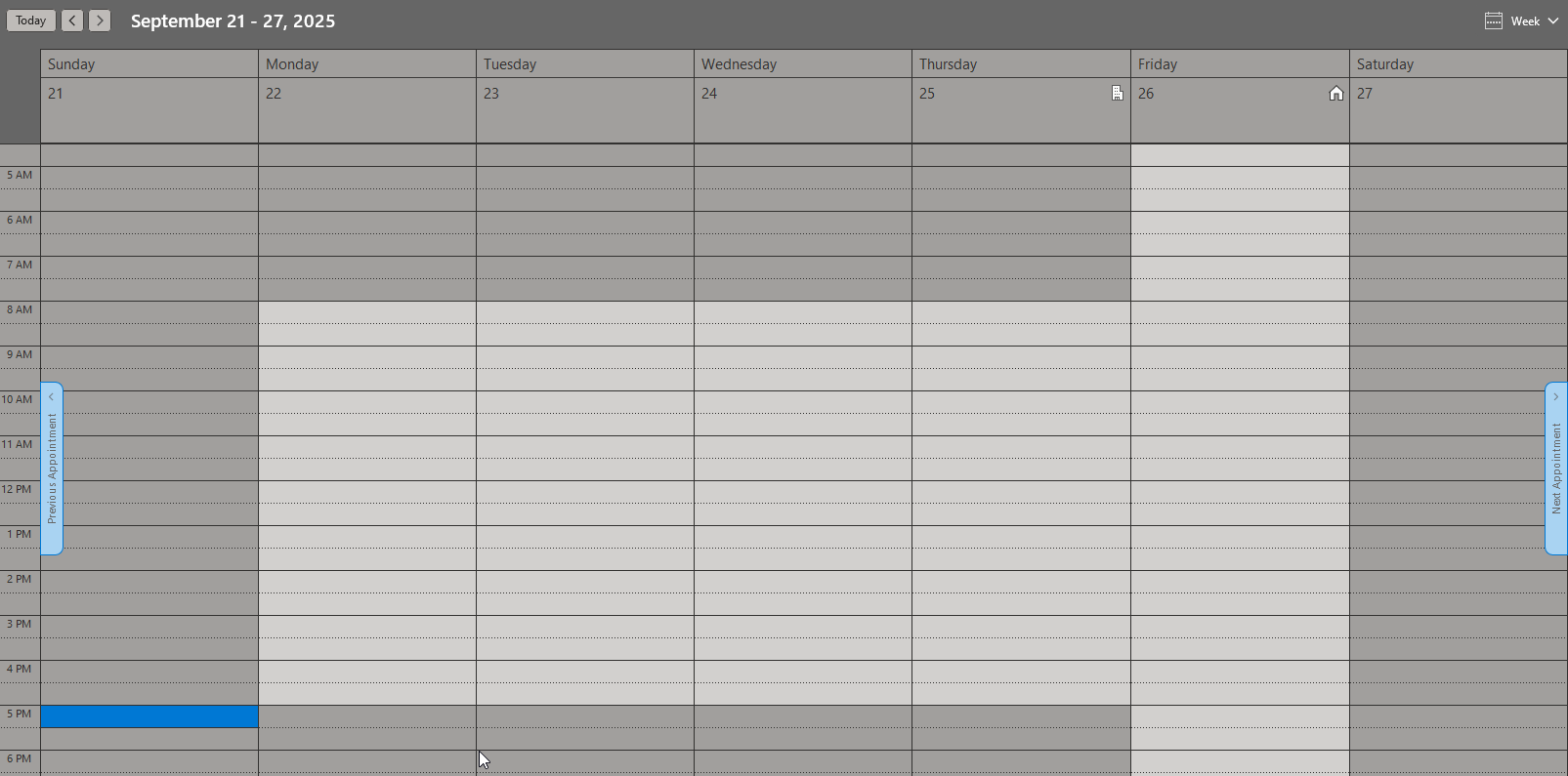 My Outlook Classic Calendar recently stopped graying out past days ...
