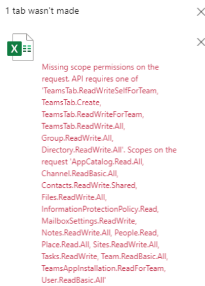 Missing Scope Permissions On The Request Api Requires One Of The 