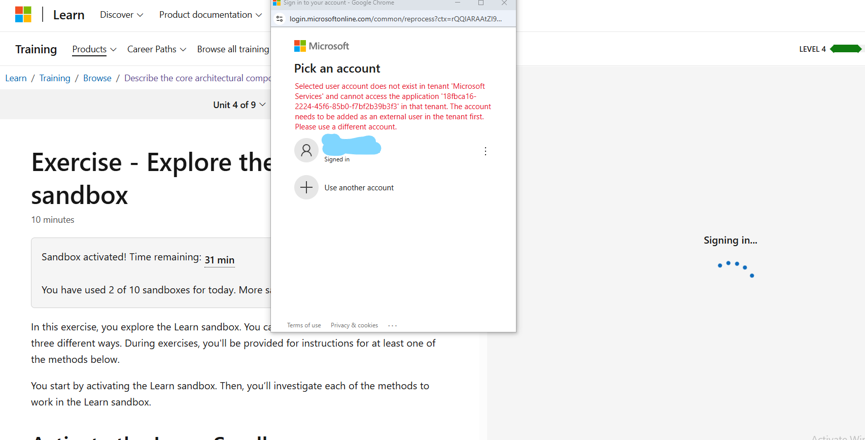 Can't sign in into Azure Sandbox - Microsoft Q&A