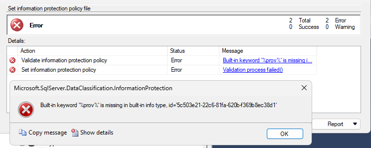 Editing "Information Protection Policy.json" and reload from SSMS - Microsoft Q&A