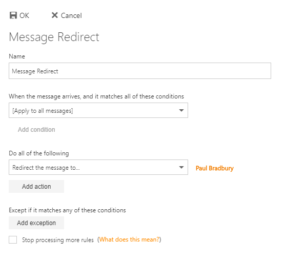 Outlook Inbox Redirect Rule Causes NDR - Microsoft Q&A