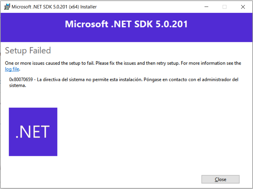 Setup Failed When Installing Net Core Sdk 31407 And Some Others In 3772