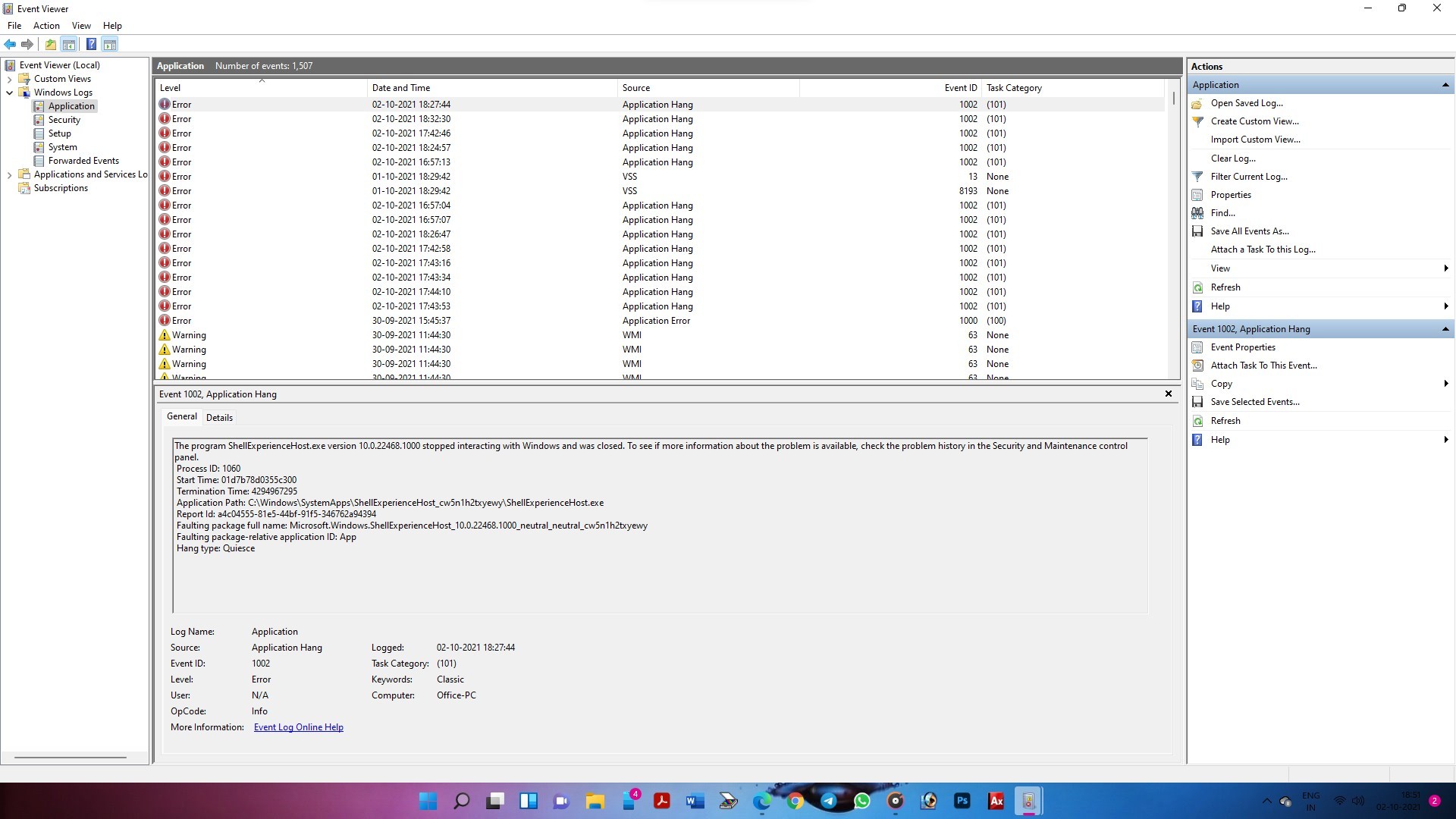 The program ShellExperienceHost.exe version 10.0.22468.1000 stopped interacting with Windows and ...