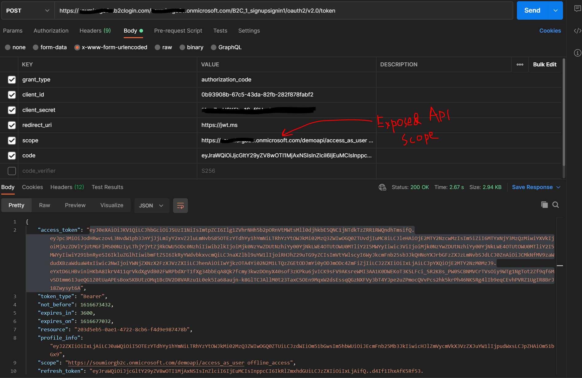 Auth Code Flow In Azure Ad B2c One Or Two Client Ids Microsoft Qanda