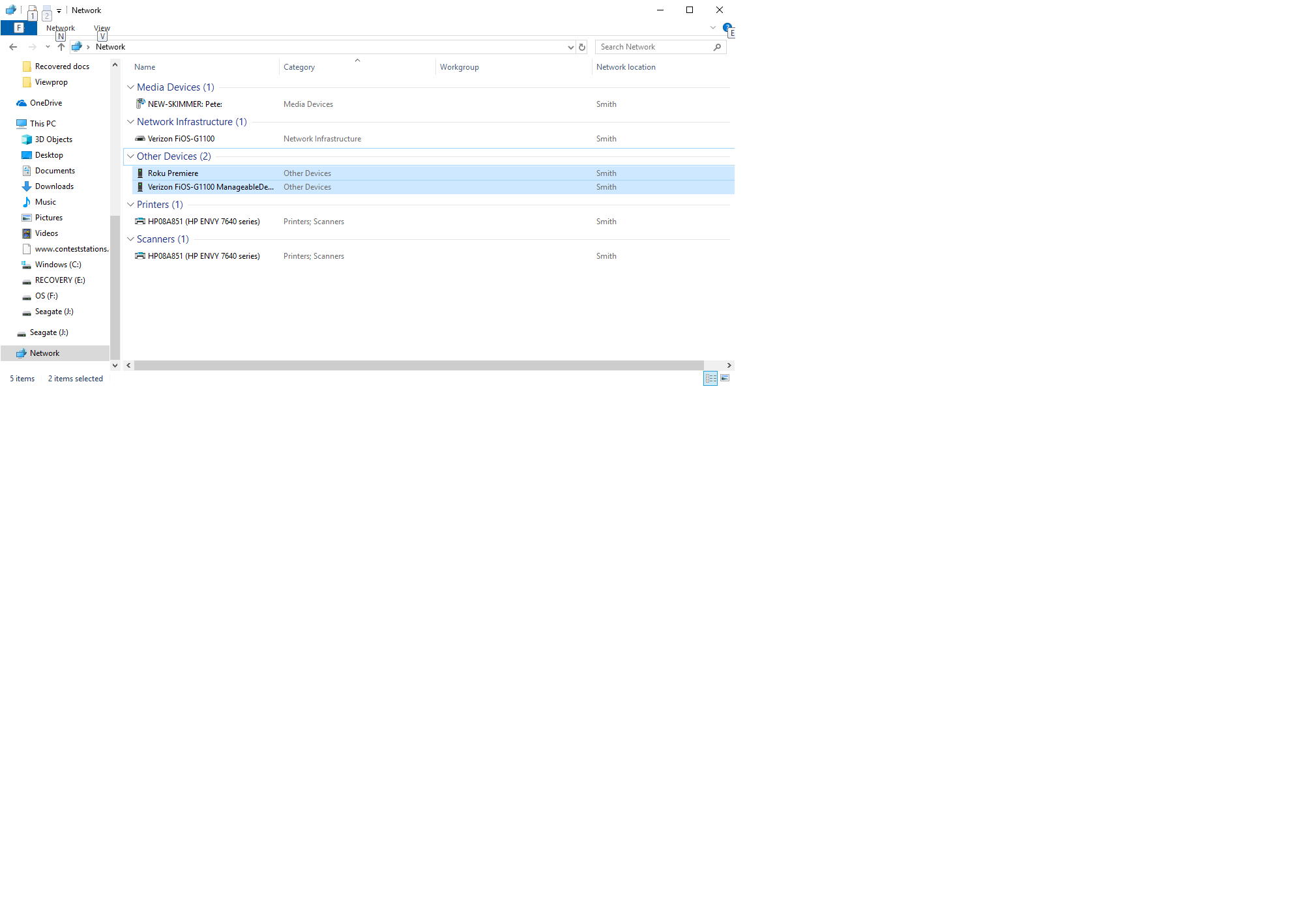 PCs and other devices visible on Verizon router network, but do not ...