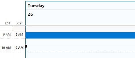Outlook Calendar Current Time bar has disappeared - Microsoft Q&A