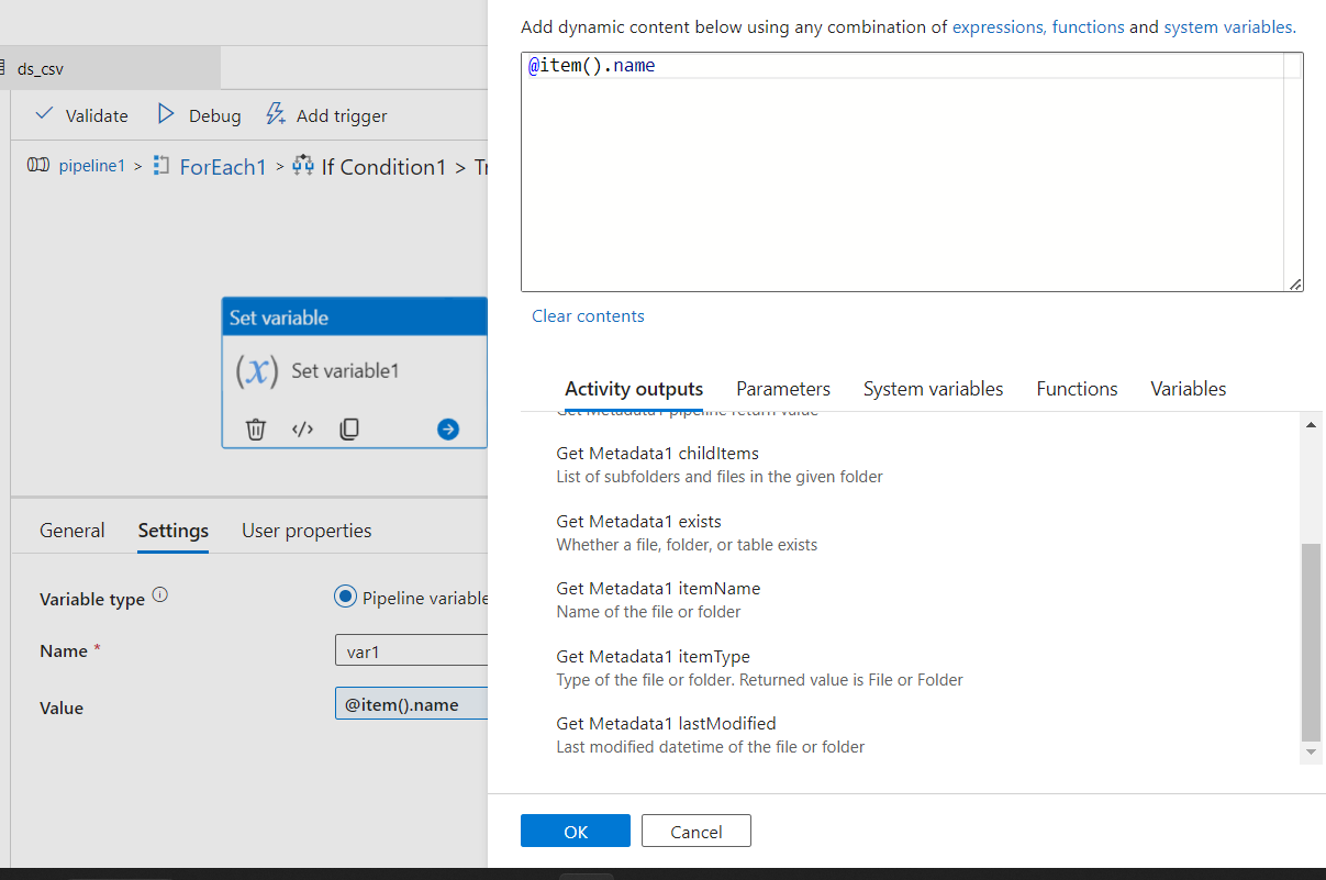 Access ForEach Item Activity Activity Inside IF Activity - Microsoft Q&A