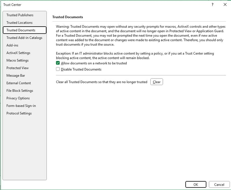 MIRCROSOFT HAS BLOCKED MACROS FROM RUNNING BECAUSE THE SOURCE OF THE FILE IS UNTRUSTED ...