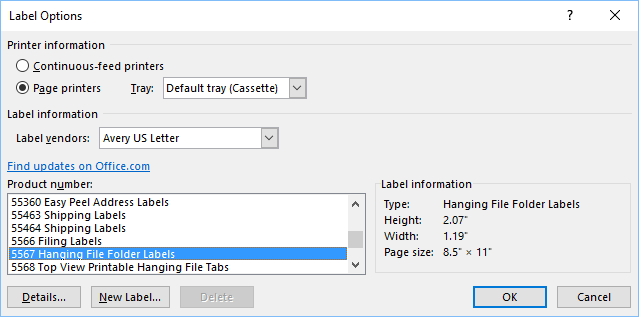 Avery Hanging File Tabs (Avery 5567) in Windows 10. - Microsoft Q&A