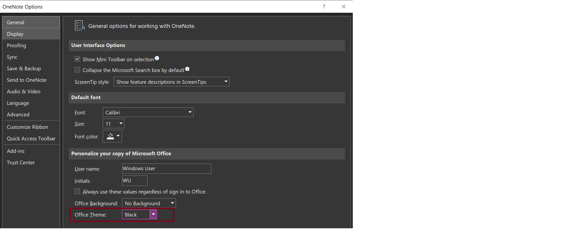 Dark mode on OneNote 2016 - Microsoft Q&A