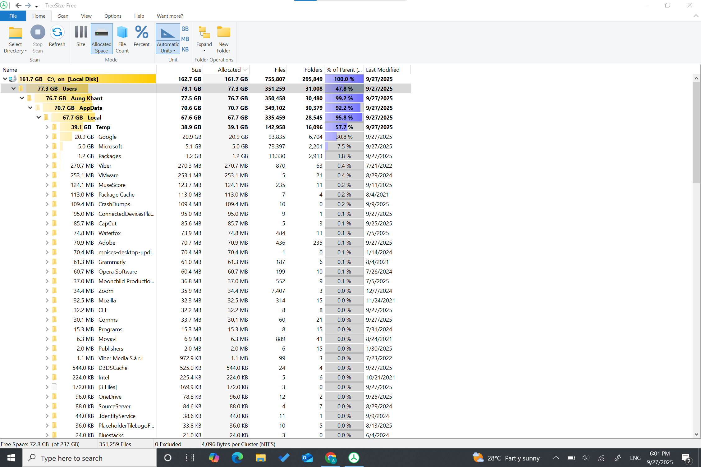 Disk space problem - Microsoft Q&A