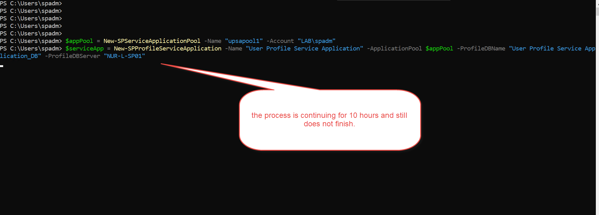 Issue with SharePoint User Profile Service Provisioning through power shell. - Microsoft Q&A