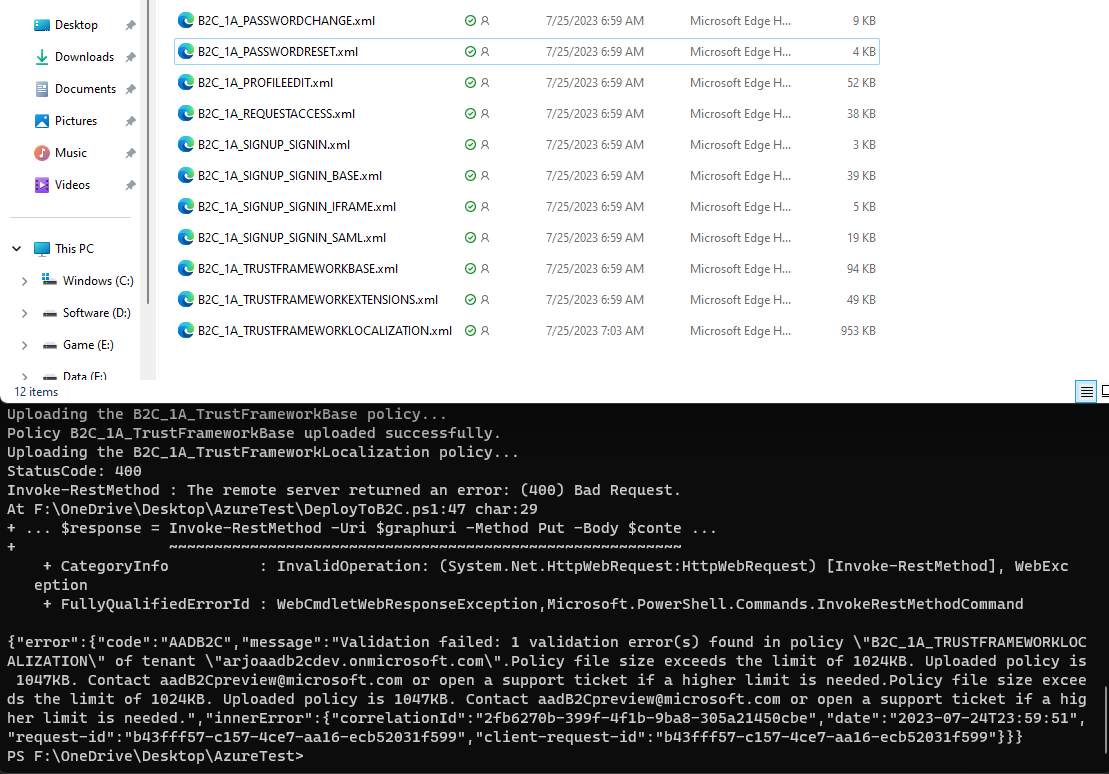 How to calculate Azure AD B2C custom policy file size and request a ... How to calculate Azure AD B2C custom policy file size and request a ...