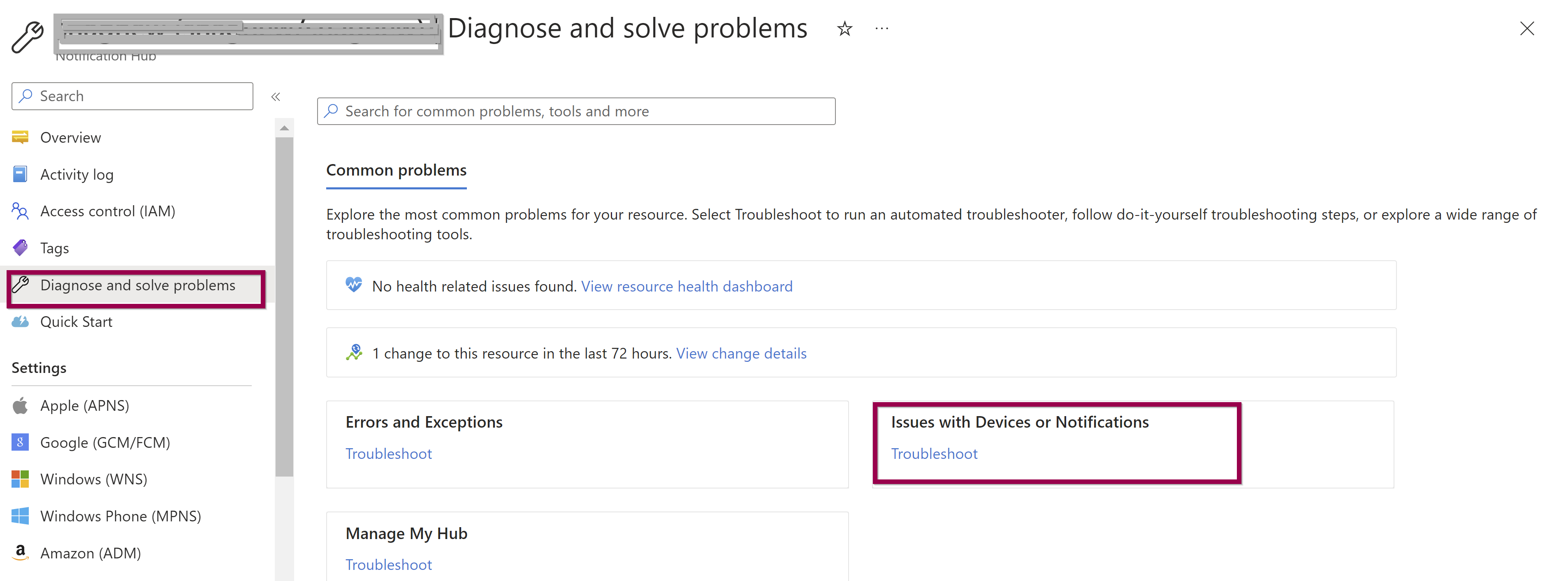 [azure Notification Hub Apns] Could Not Send A Push Notification Due To Unknown Error