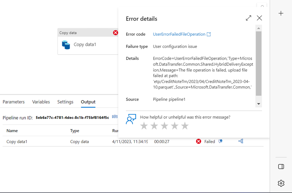 Facing Issue While Copy Data On Adls Microsoft Qanda
