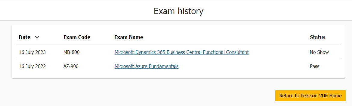 Re-schedule exam - MB-800: Microsoft Dynamics 365 Business Central ...