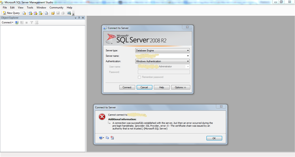 Sql Server Pre-login handshake error - Microsoft Q&A