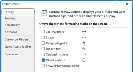 In Microsoft Outlook, the "Show Paragraph Marks" option keeps turning on automatically every ...