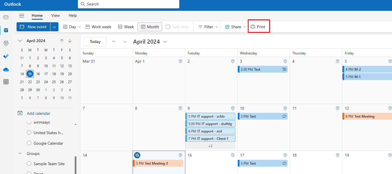 Printing multiple calendars to 1 page - Microsoft Q&A