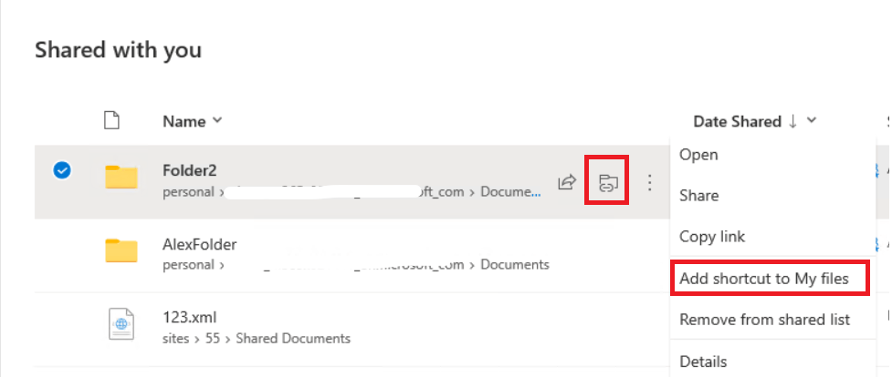 How can I access to shared files in Onedrive desktop (not using the ...