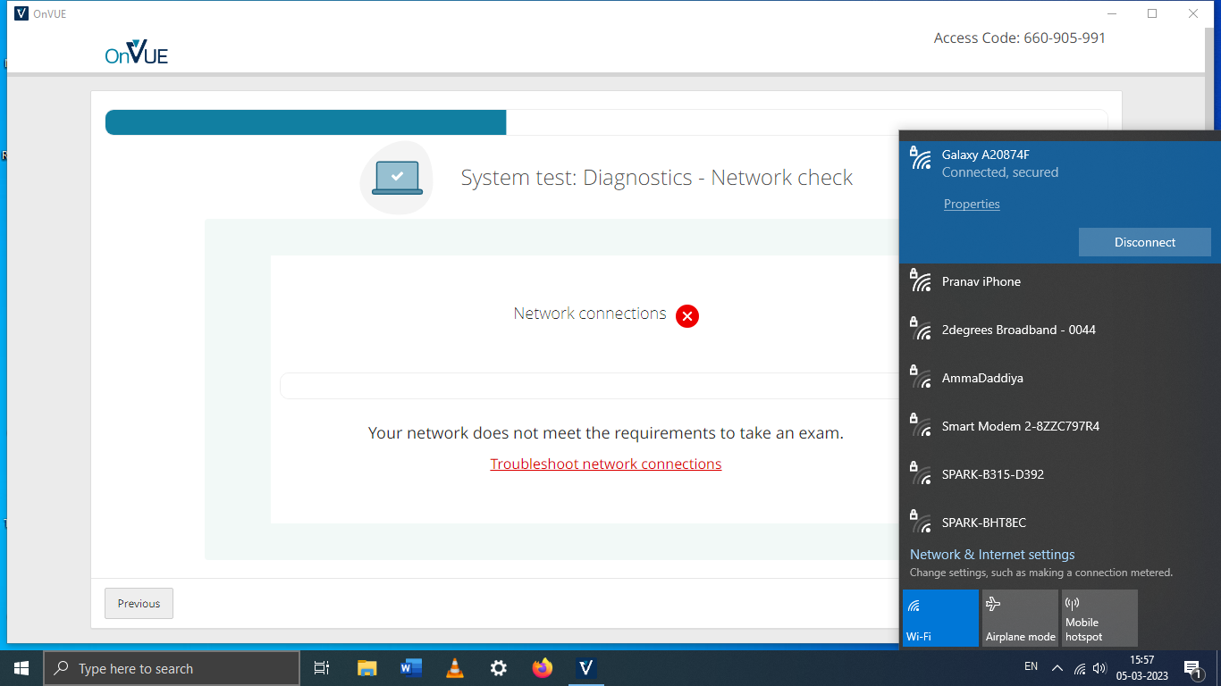 unable to takee az900 network issue - Microsoft Q&A