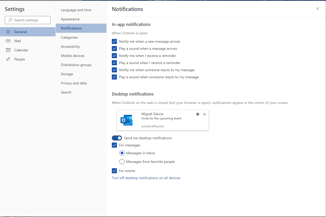 OWA desktop notifications stop working - Microsoft Q&A