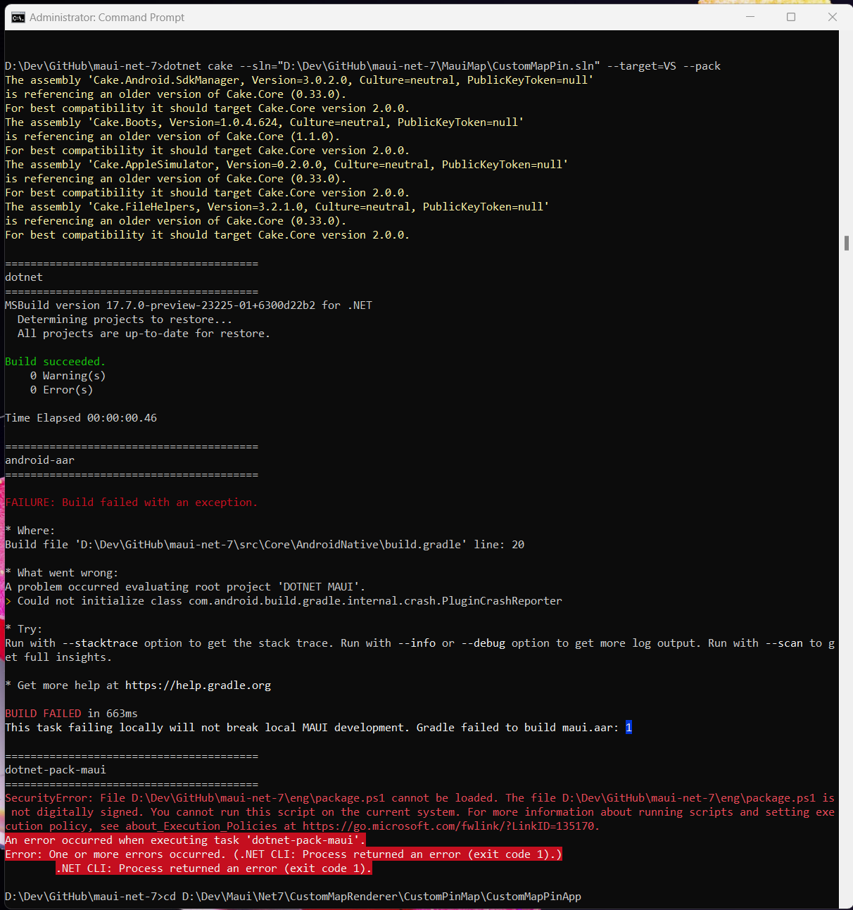 I failed to build the maui repository net7 branch. - Microsoft Q&A